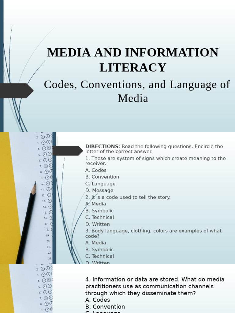 MIL - Q1 - M5 - Codes Convention and Language in Media | PDF ...