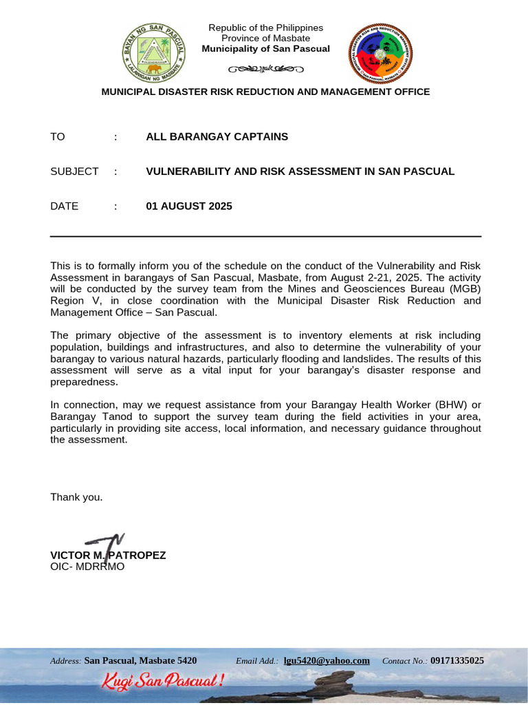 MGB Risk Assessment Letter | PDF
