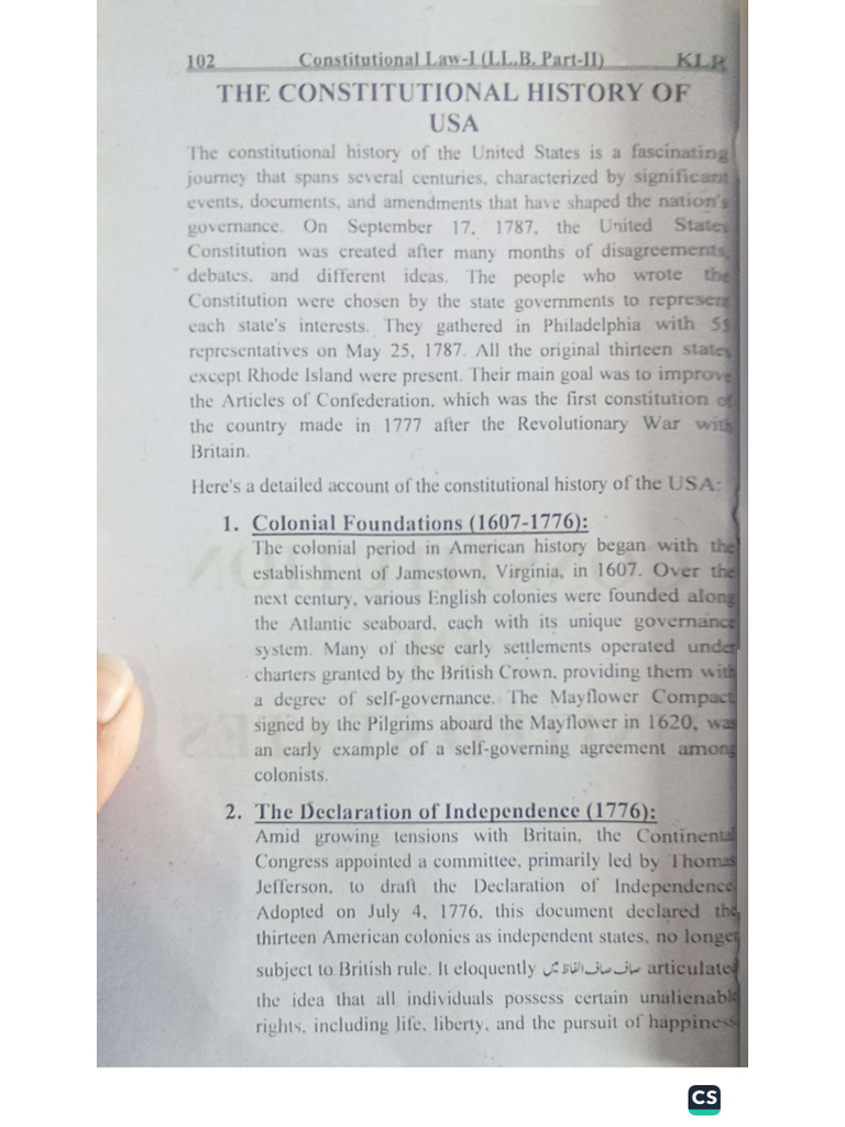 Constitutional History of USA | PDF