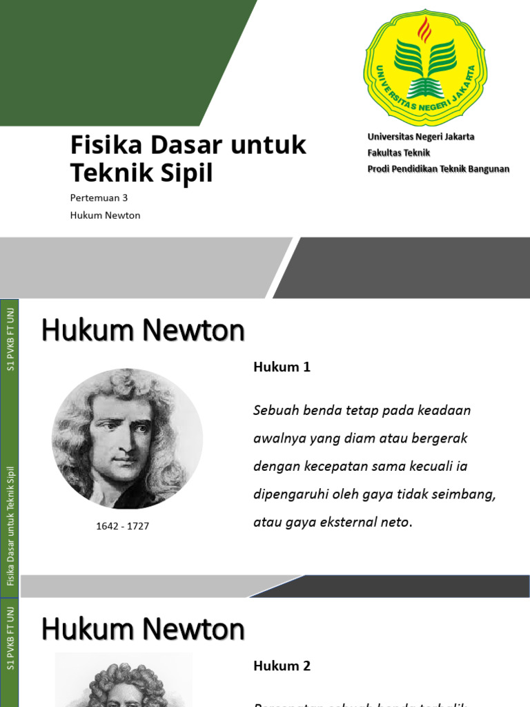 Hukum Newton dalam Fisika Teknik Sipil | PDF