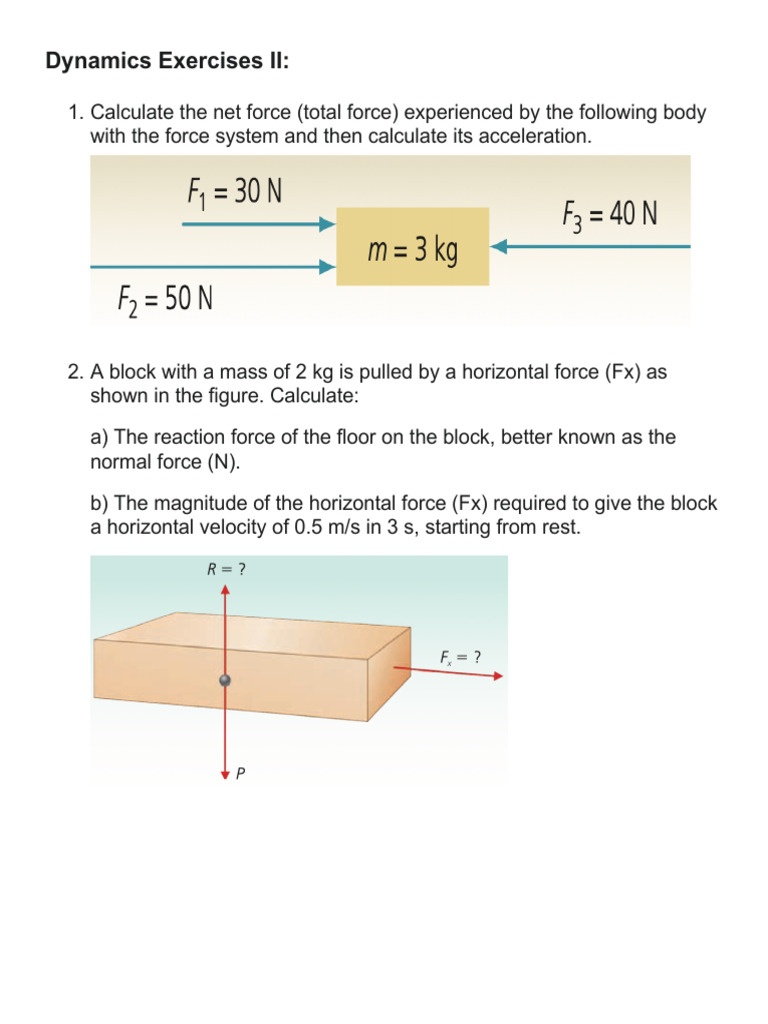 Dynamics Exercises II | PDF