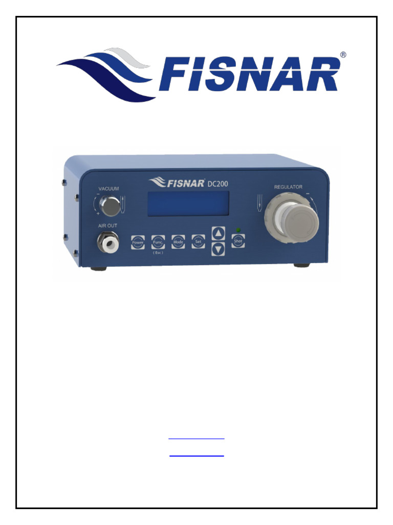 Fisnar Operating Manual DC200 Digital Dispenser | PDF | Calibration | Timer