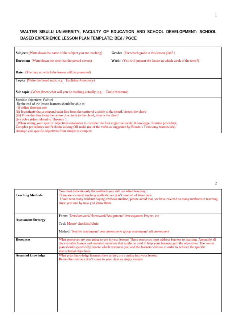 4th Std Math Lesson Plan Template | PDF | Lesson Plan | Teachers