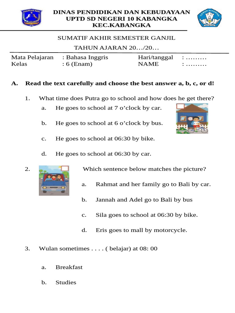 Soal Ujian Kelas Enam Mama Wahyu | PDF | Human Appearance | Fashion