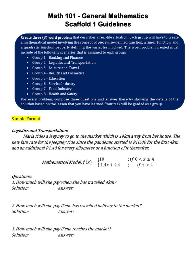 Math 101 Answer Key Guidelines | PDF | Accuracy And Precision | Applied ...
