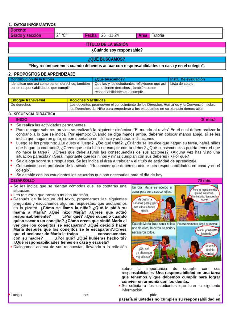 Responsabilidades en casa y escuela | PDF
