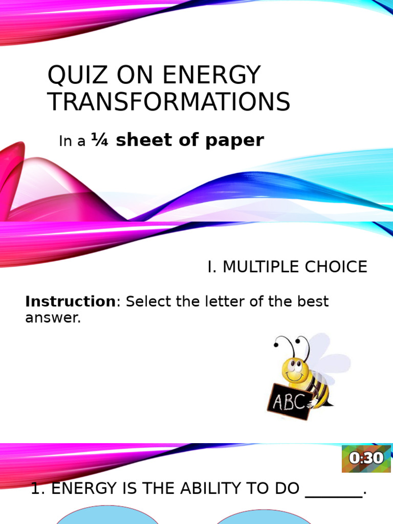 Energy Transformations Quiz and Answers | PDF