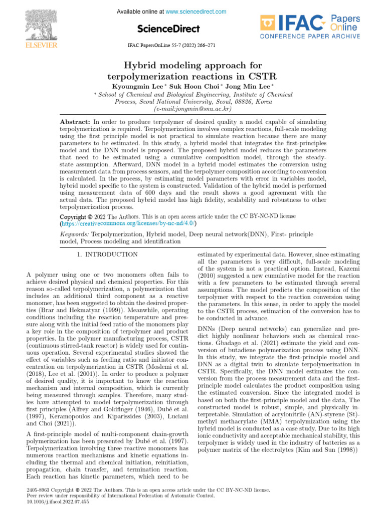 CSTR Polymerization | PDF | Deep Learning | Applied Mathematics