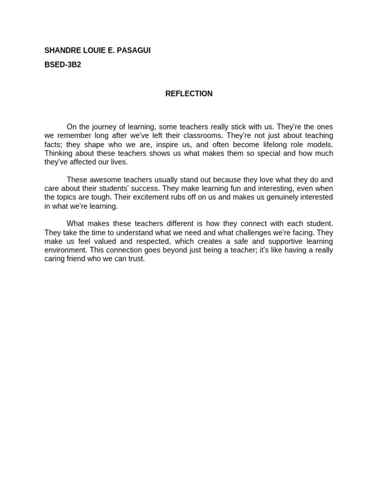 Reflection - Pasagui | PDF