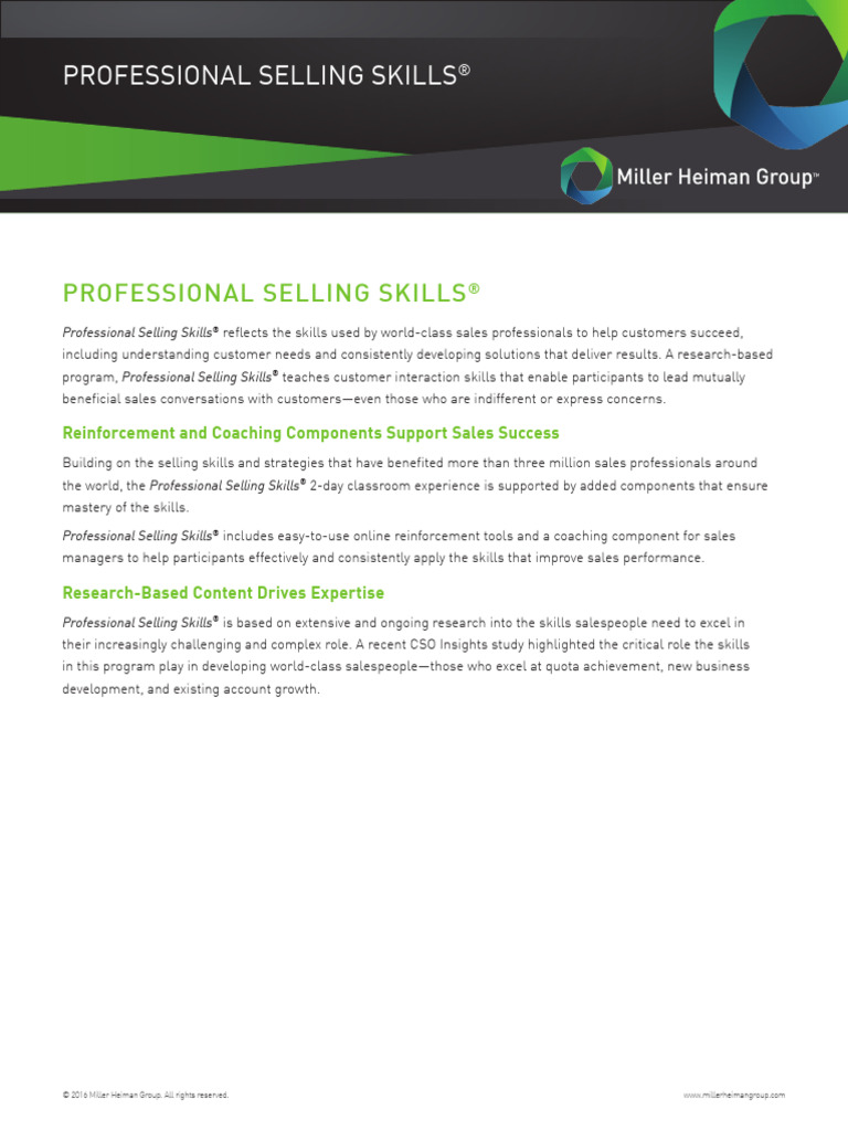 Professional Selling Skills Overview | PDF | Sales | Human Communication