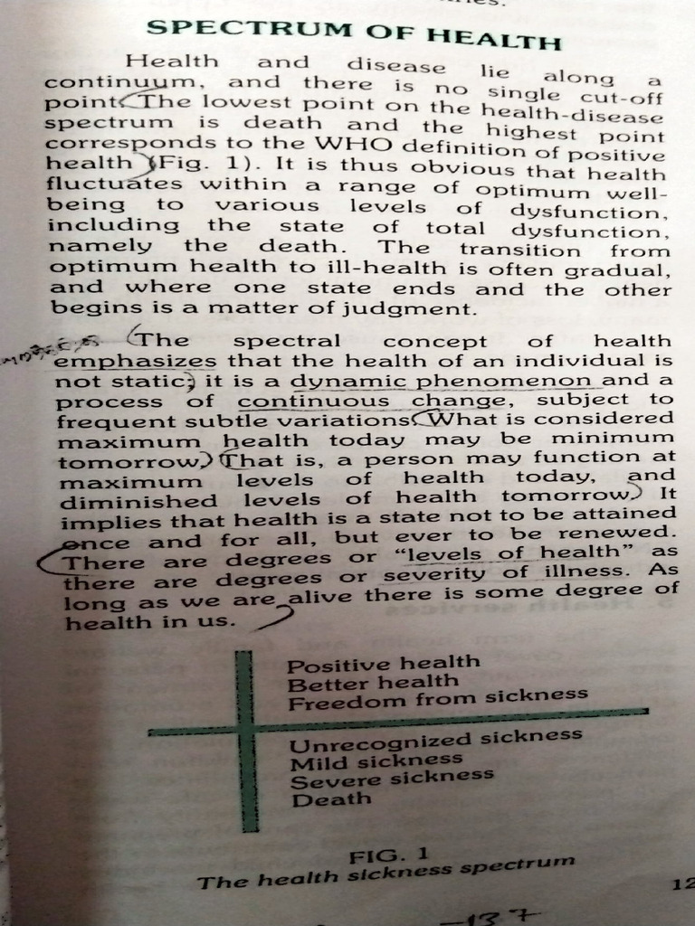 Spectrum of Health and Disease Explained | PDF