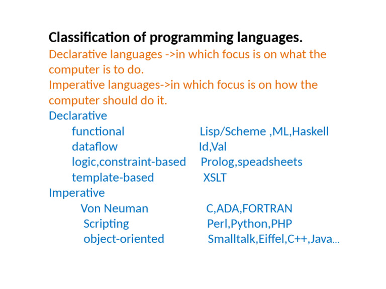 Classification of Programming Language | PDF