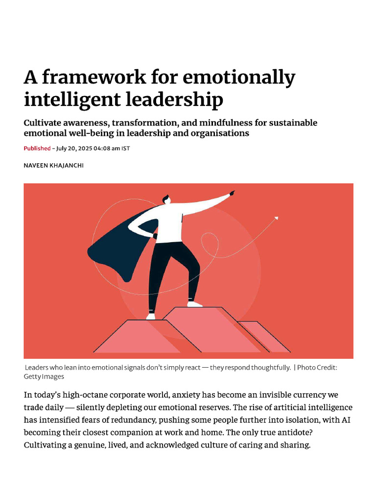 A Framework For Emotionally Intelligent Leadership | PDF