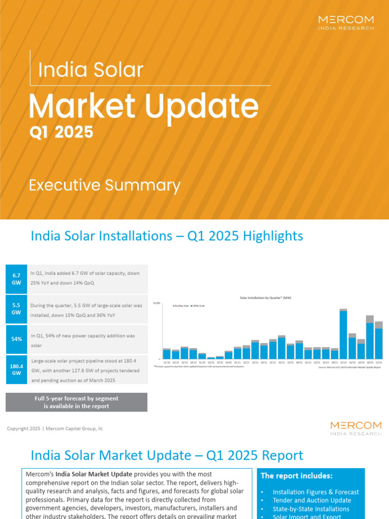 India Solar Market Q1 2025 Overview | PDF | Photovoltaic System ...