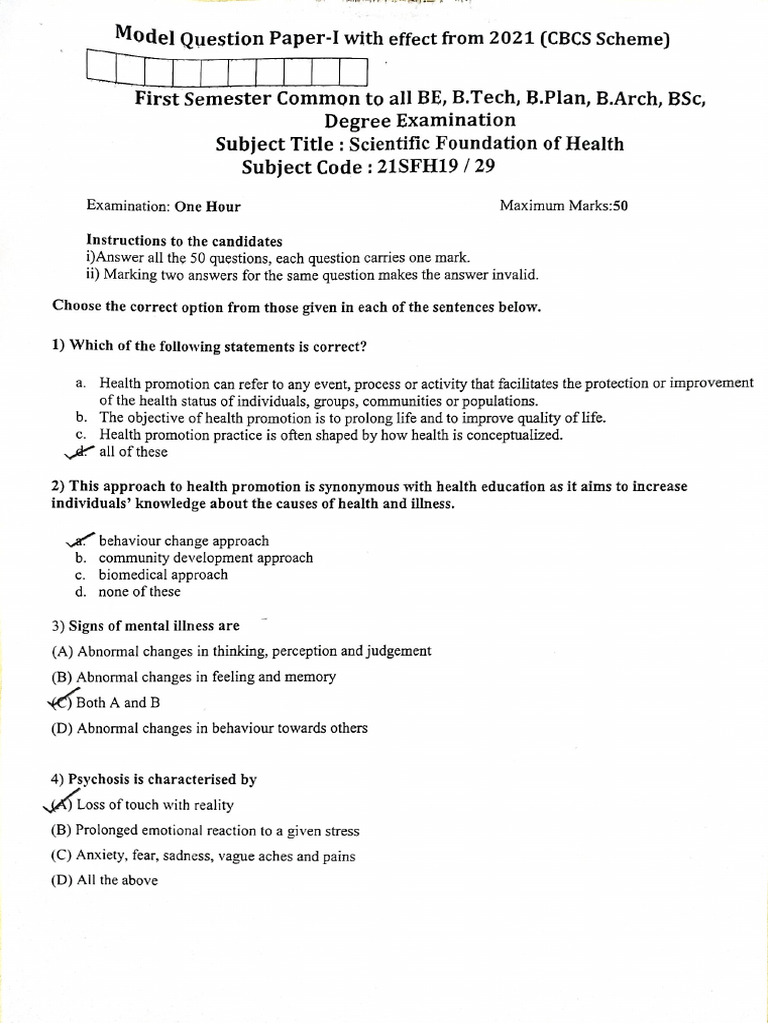 BSFHK158 - Model Paper-2 | PDF