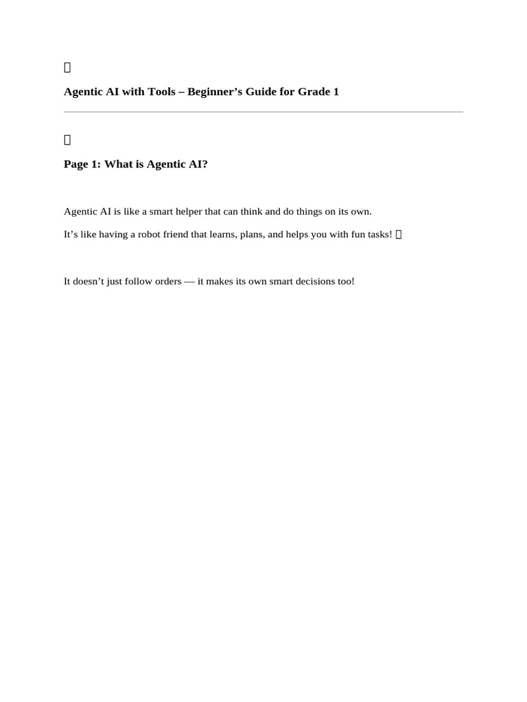 Agentic AI Grade One | PDF