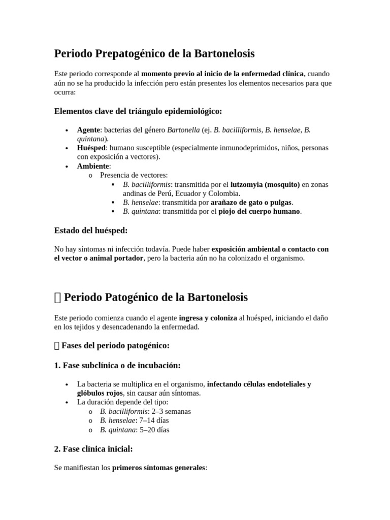 Periodo Prepatogénico de La Bartonelosis | PDF | Sistema inmune ...
