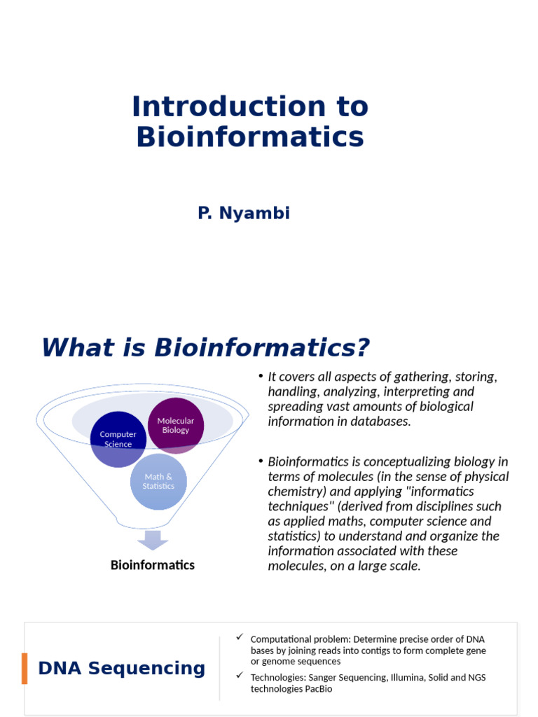 4 Introduction To Bioinformatics-Intro | PDF | Bioinformatics | Genomics