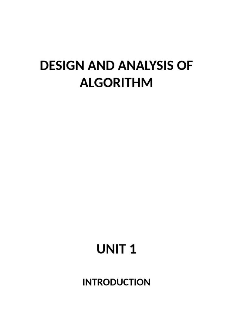 Design and Analysis of Algorithm | PDF | Algorithms | String (Computer ...