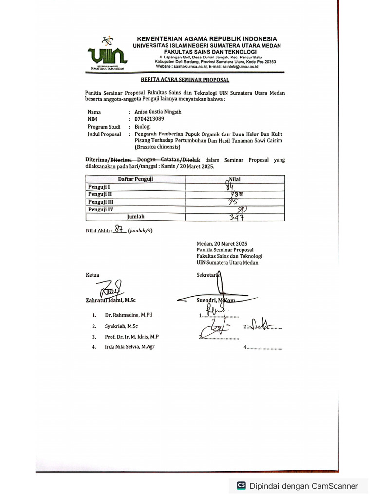 Berita Acara Sempro 20-03-2025 | PDF