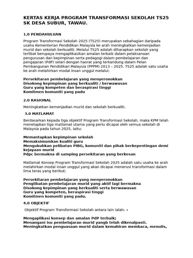Kertas Kerja TS25 | PDF