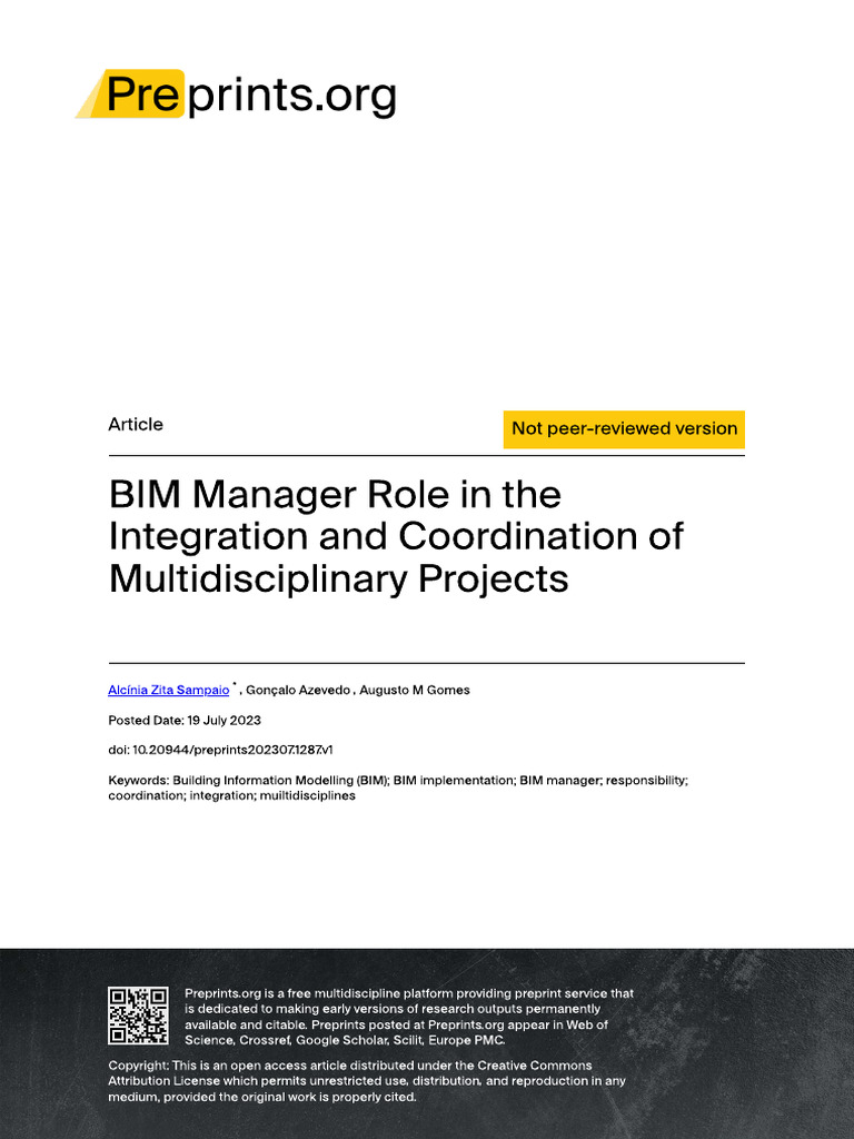 BIM Manager's Role in Project Coordination | PDF | Building Information ...