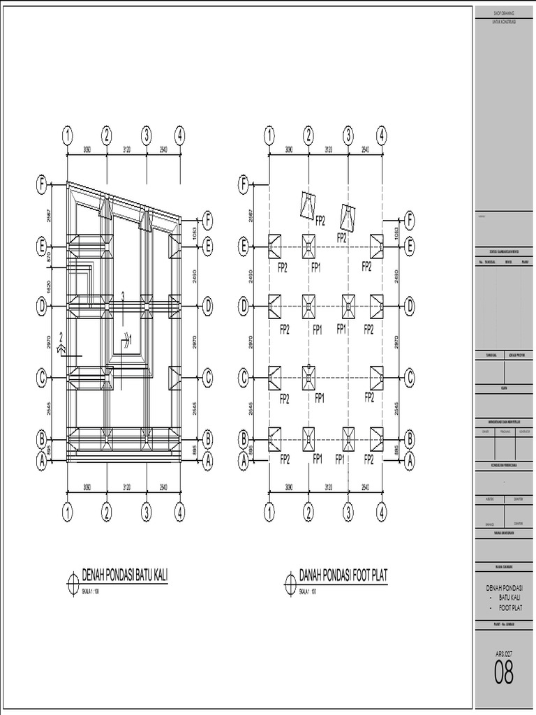 ARS27-008-Denah Pondasi | PDF