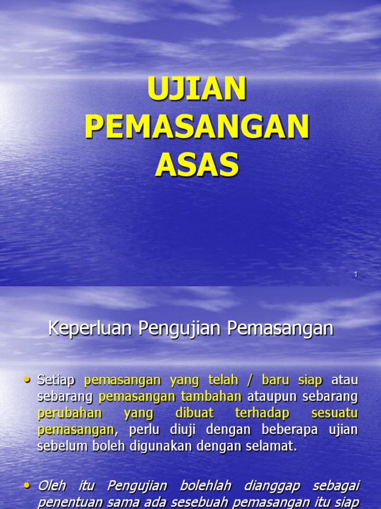 b19 Ujian Pemasangan Asas | PDF