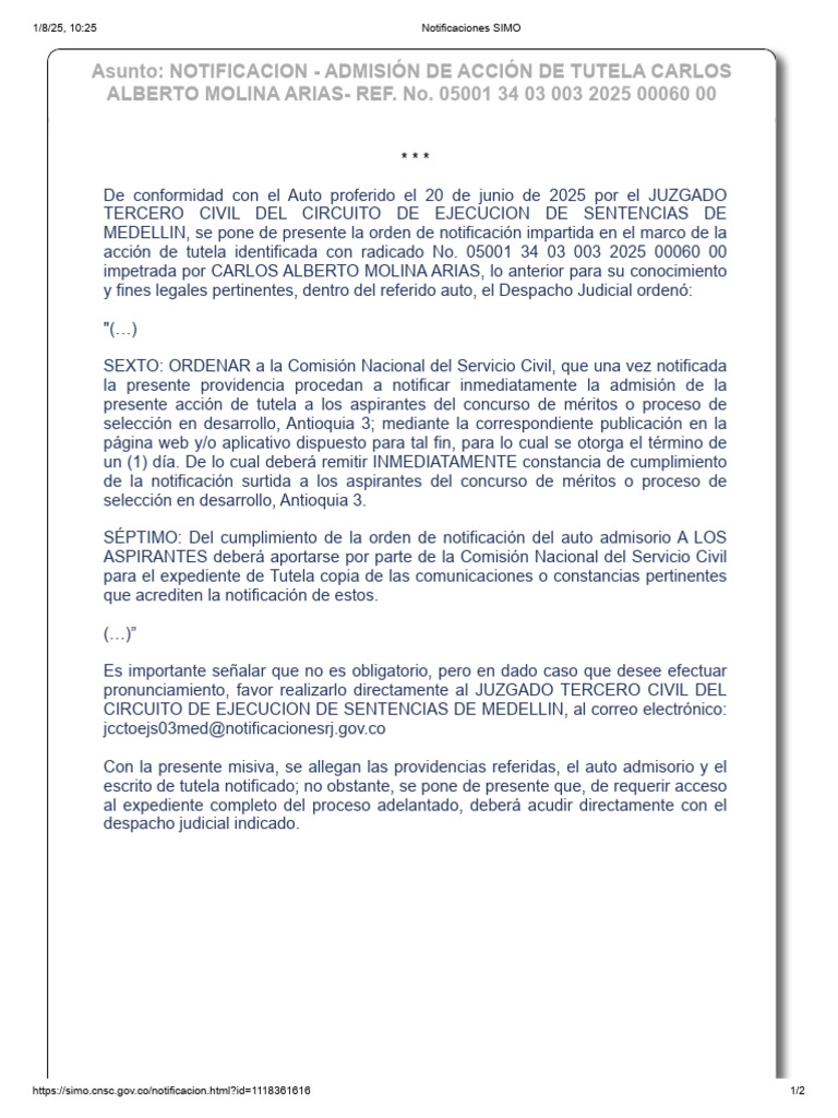 Notificaciones SIMO | PDF | Justicia | Crimen y violencia