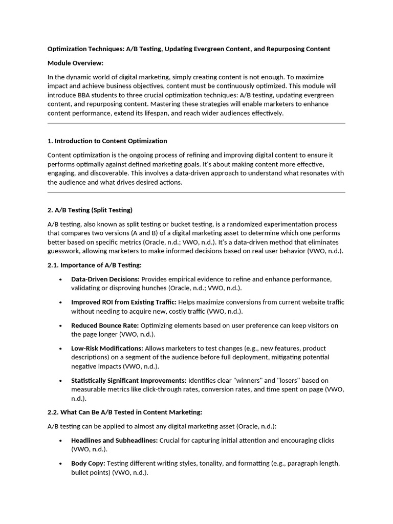 Optimization Techniques | PDF | Search Engine Optimization | Digital Marketing