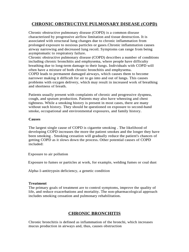 Chronic Obstructive Pulmonary Disease | PDF | Chronic Obstructive ...