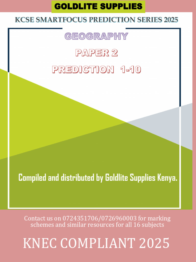 KCSE 2025 Geography Paper 2 Predictions | PDF | Agriculture | Kenya