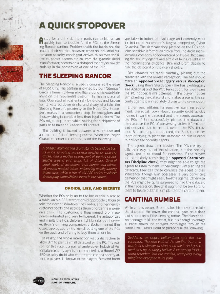 (EotE) A Quick Stopover (Suns of Fortune) | PDF