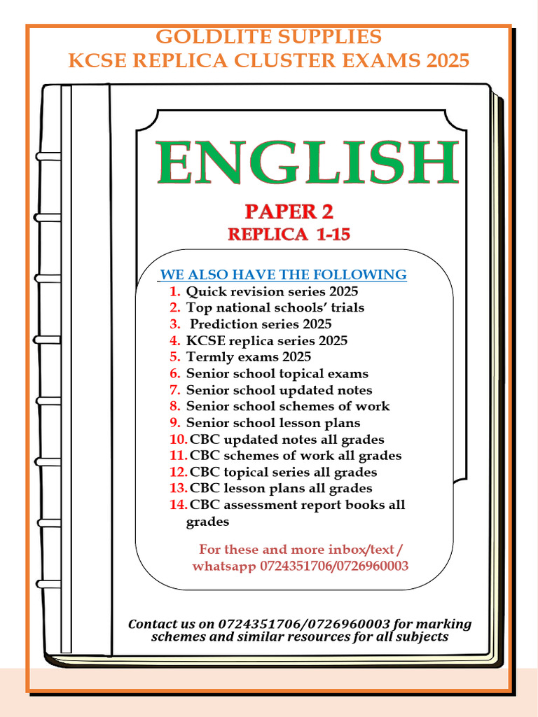 KCSE 2025 English Paper 2 Replica | PDF | Learning