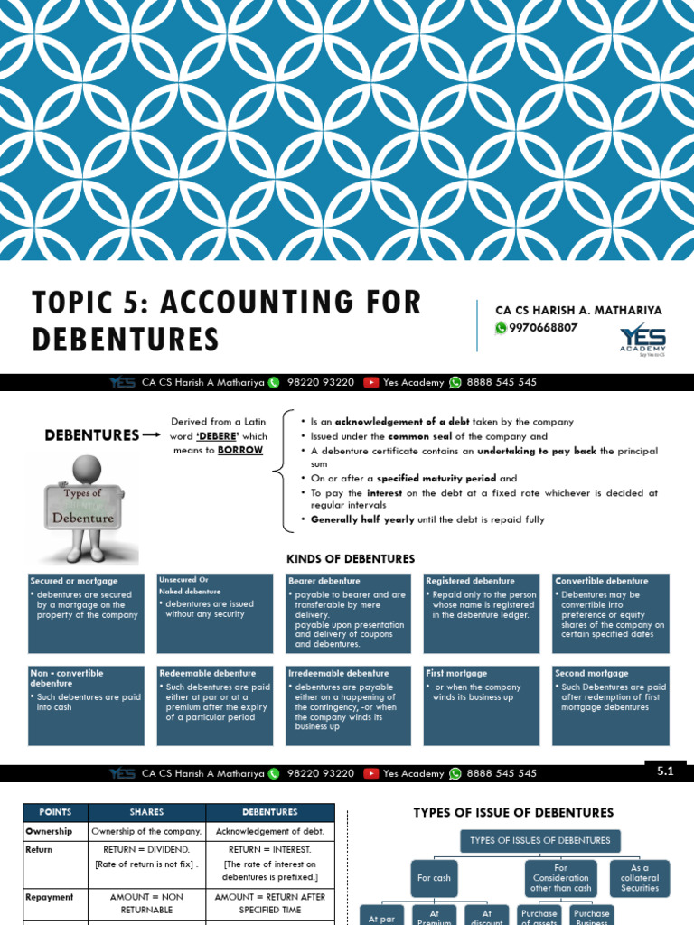 Accounting for Debentures Explained | PDF | Interest | Securities (Finance)