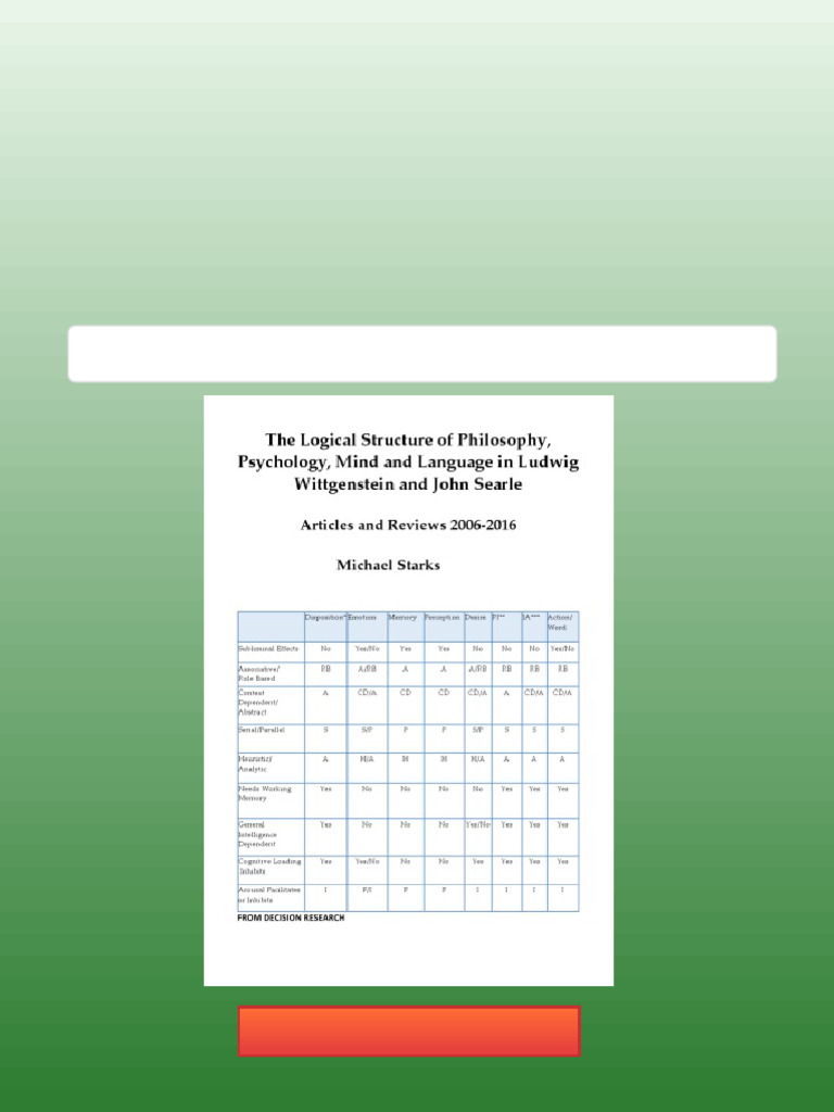 The Logical Structure of Philosophy, Psychology, Mind and Language in ...