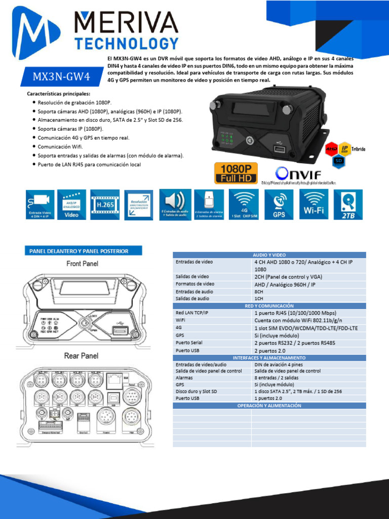 DVR Meriva 8 Canales para Vehículos | PDF | Tecnología de información y ...