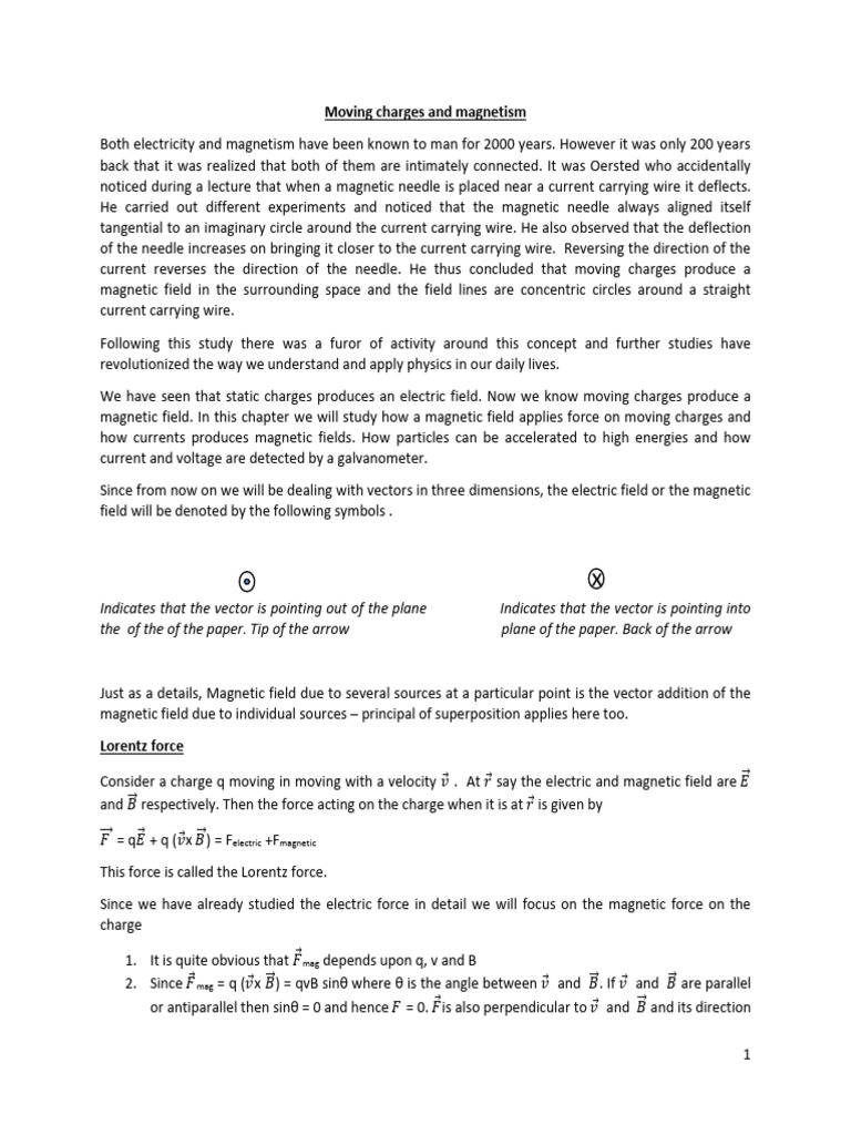Moving Charges Magnetism | PDF | Magnetic Field | Electron