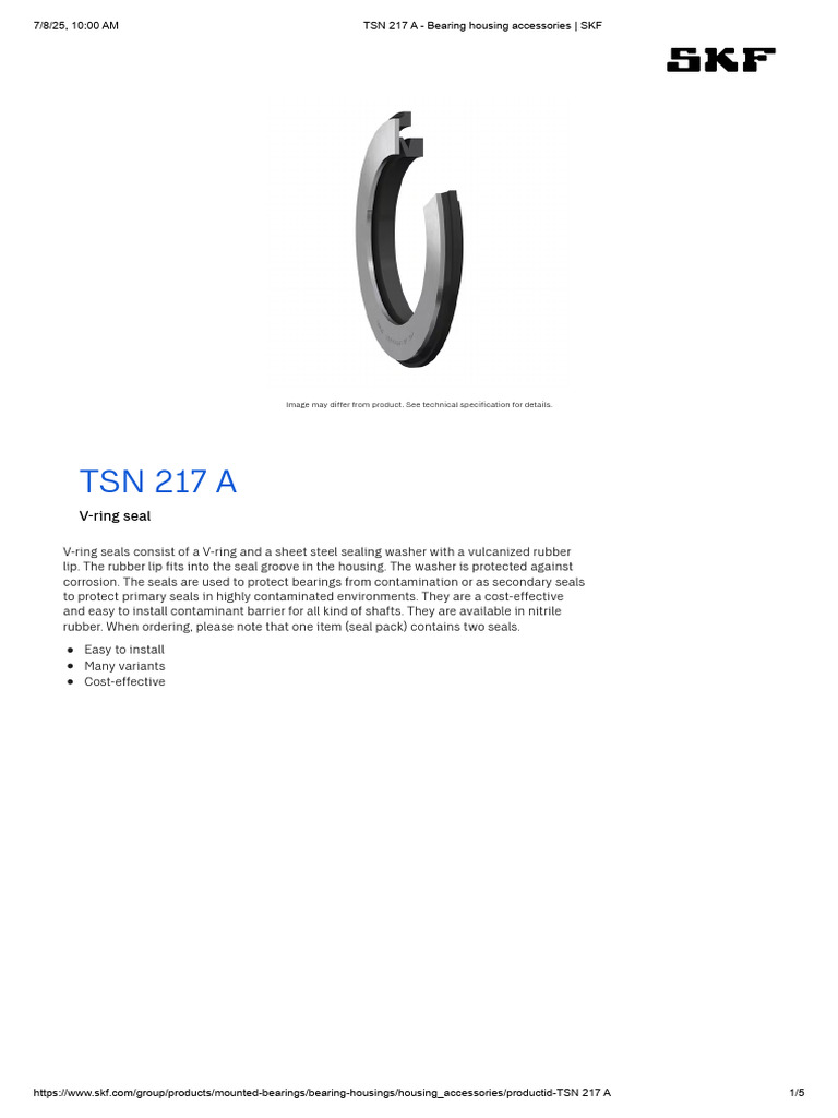 V-Ring Seals for TSN 217 A Bearings | PDF | License | Private Law