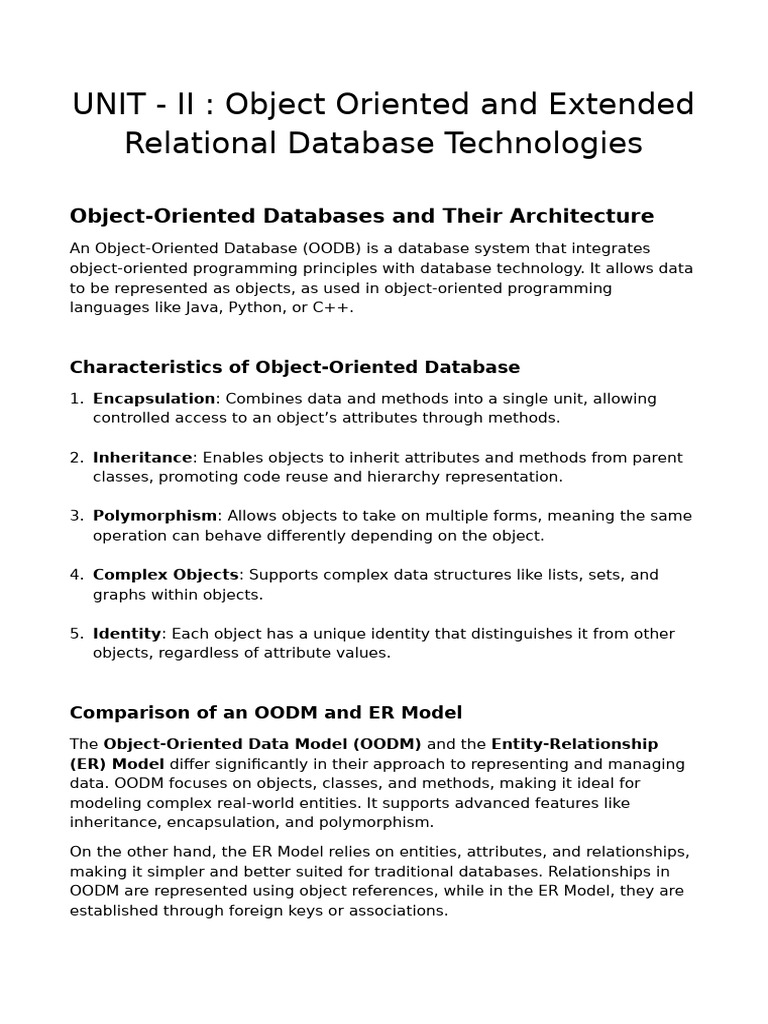 Object-Oriented vs. Relational Databases | PDF | Databases | Object ...