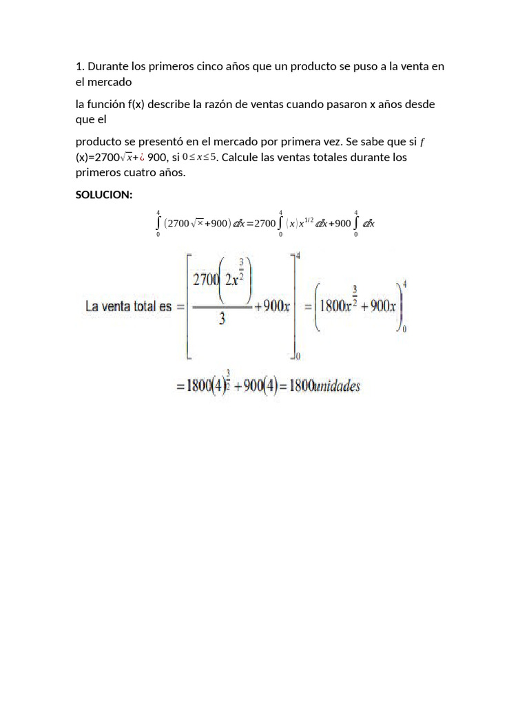 Ventas Totales de un Producto en 4 Años | PDF