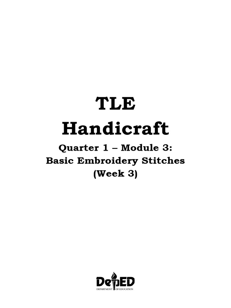 TLE-Handicraft9_Q1M3Week3_OK-1 | PDF | Embroidery | Surgical Suture