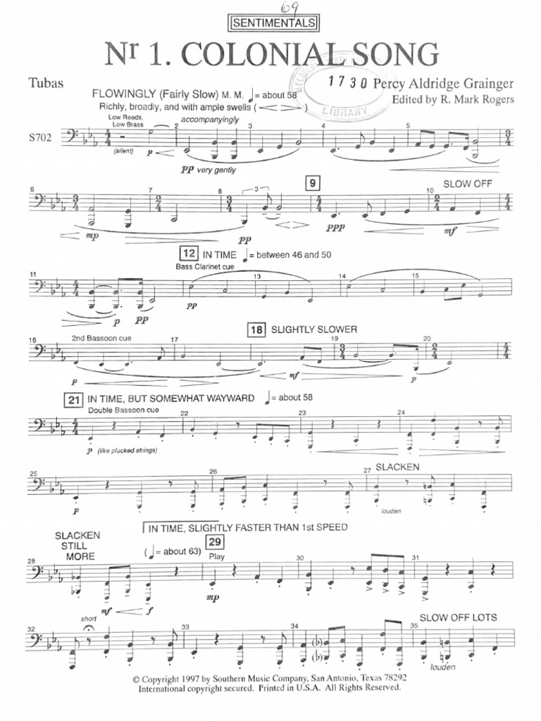 Colonial Song | PDF