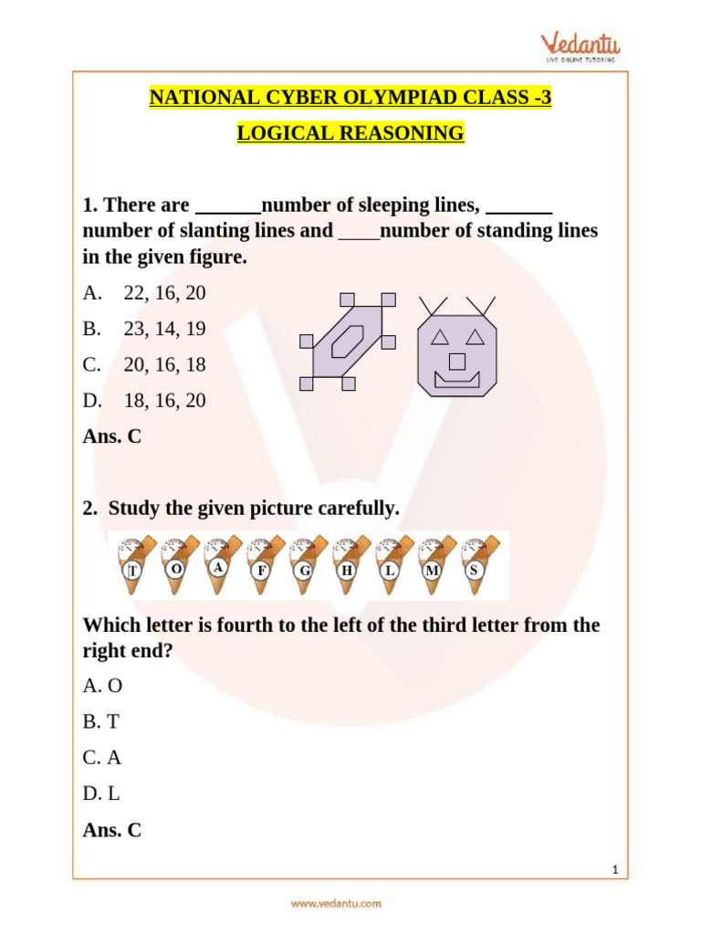 Nco Olympiad Sample Question Paper 2 Class 3 | PDF | Tablet Computer | Control Key