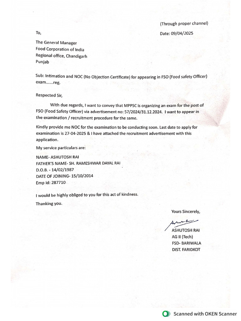 Fso Intimation | PDF