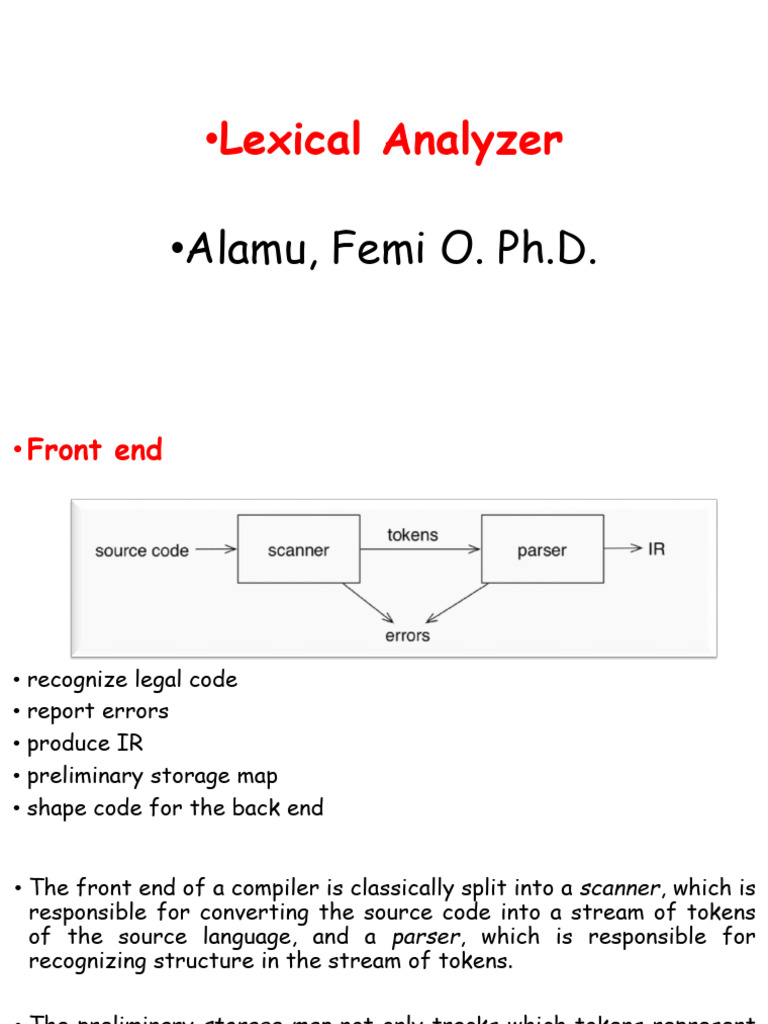 Lexical Analyser Lecture 4, 5, 6 | PDF | Parsing | Formalism (Deductive)