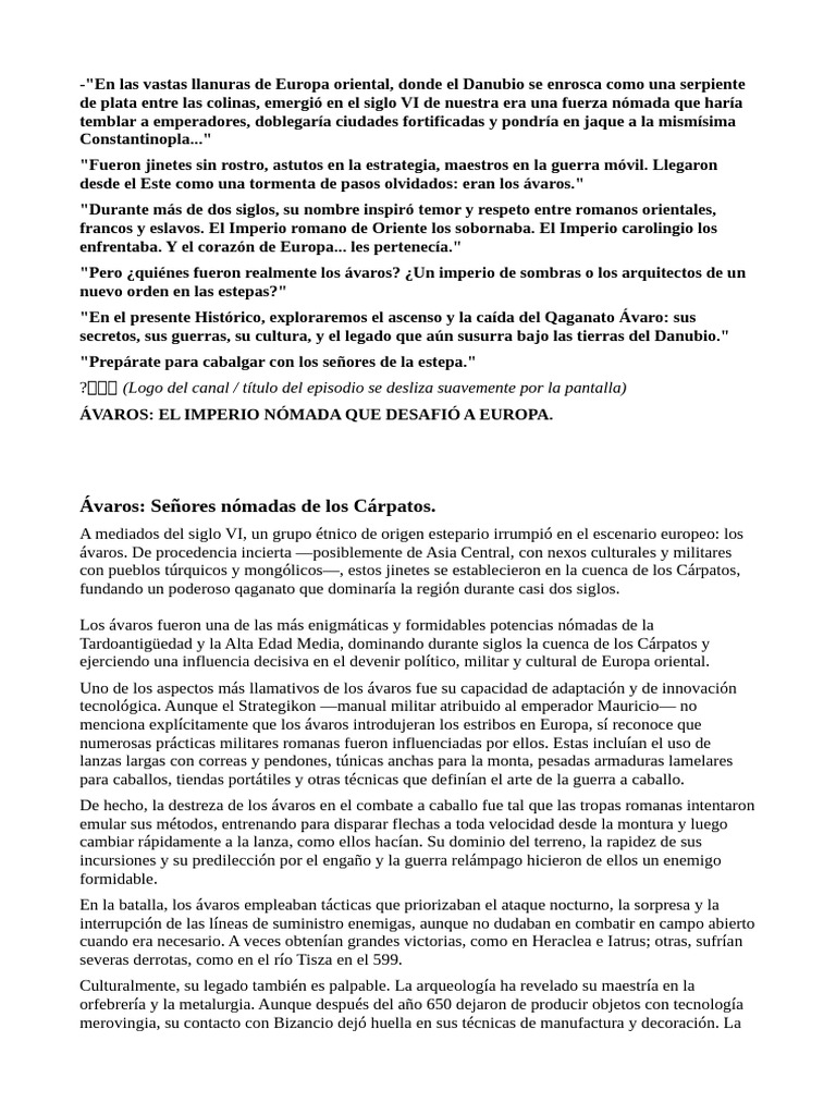 Ascenso y legado de los ávaros | PDF | imperio Bizantino | imperio Romano