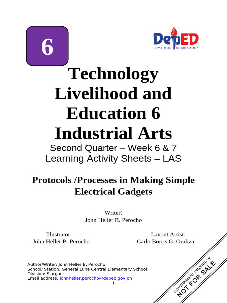 IndustrialArts6 Q2W6 7 Perocho FromLayout | PDF | Electrical Connector | Electrical Wiring