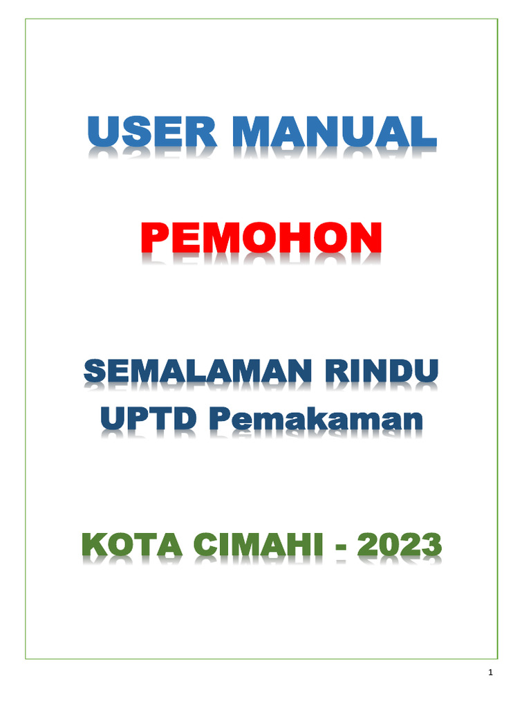 User Manual Pemohon UPTD Pemakaman Cimahi | PDF