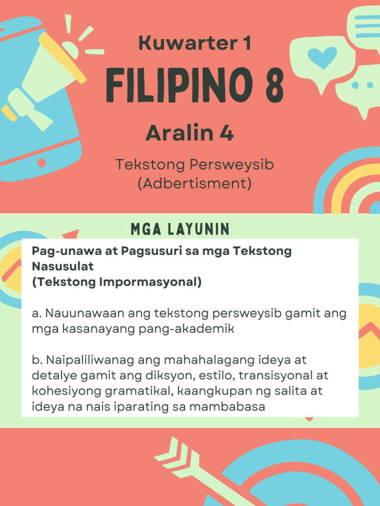 Fil8 Q1 Aralin 4 | PDF